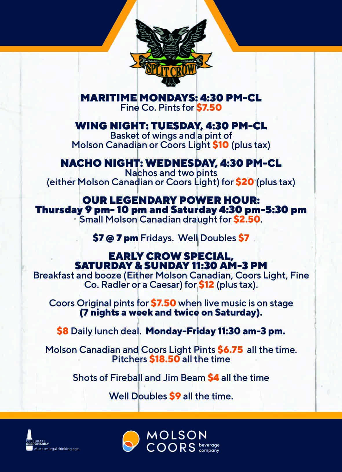 Drinks Menu | Splitcrow