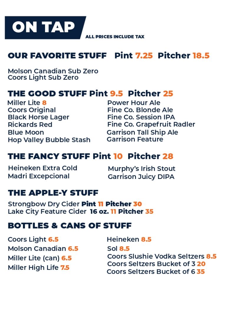 Drinks Menu | Splitcrow