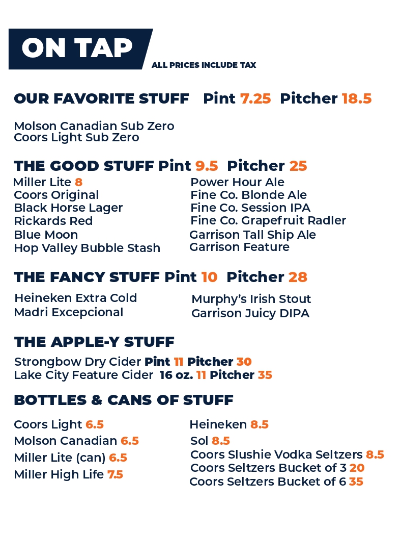 Drinks Menu | Splitcrow